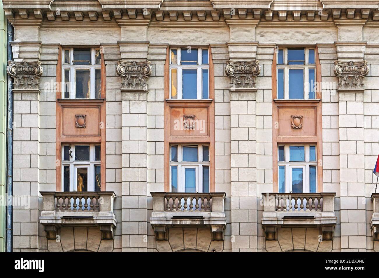 Classic style building exterior with columns Stock Photo - Alamy
