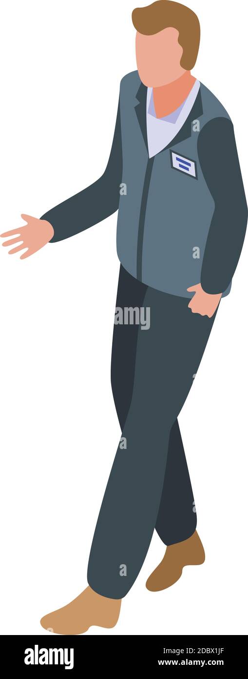 Bank man worker icon. Isometric of bank man worker vector icon for web ...
