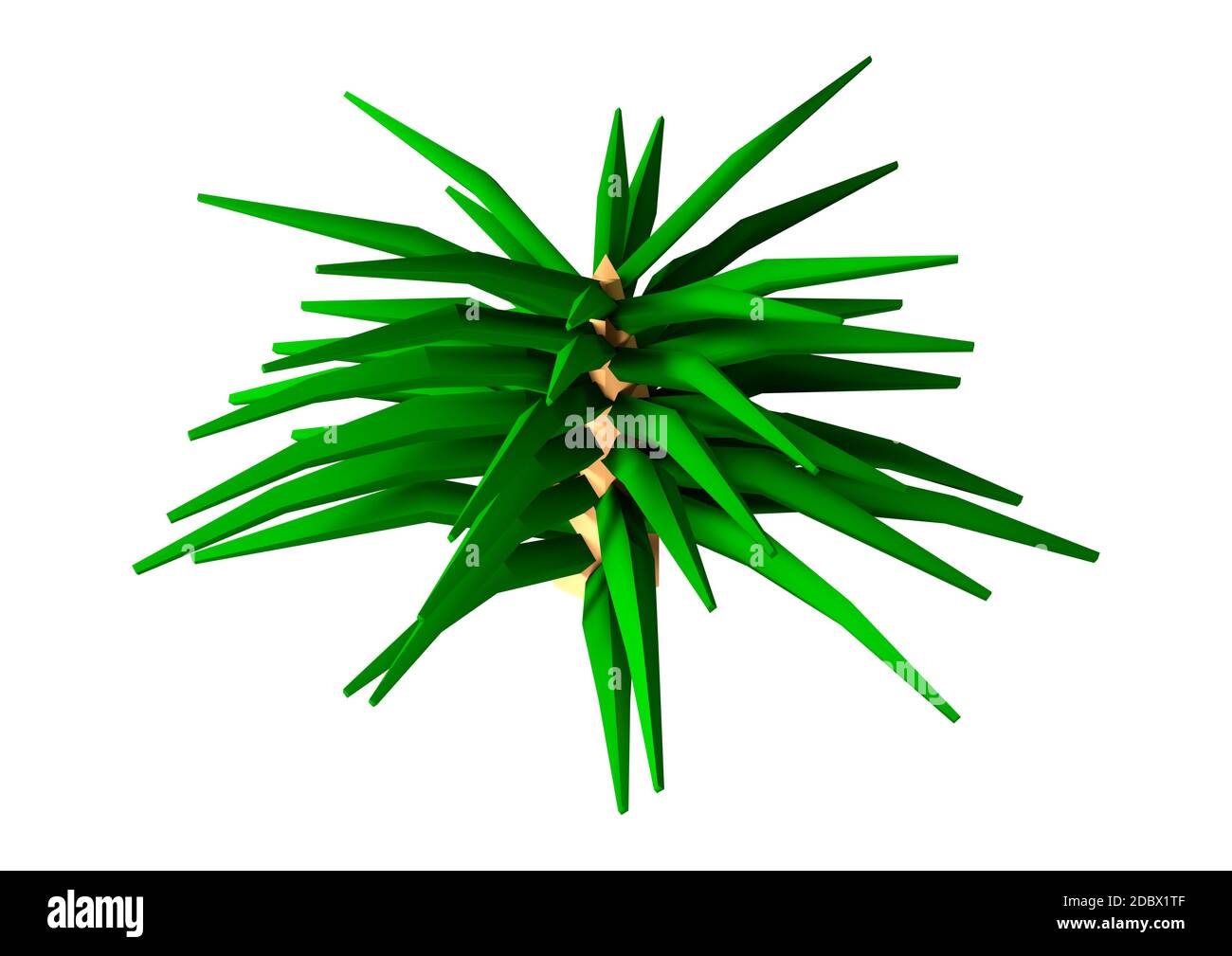 3D rendering of a green single moss isolated on white background Stock ...