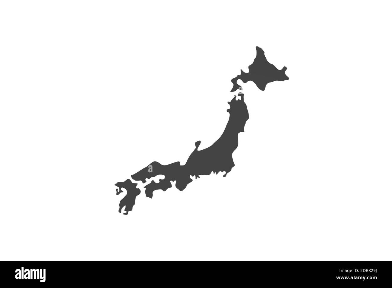 Map of Japan on a white background. Grey map of Japan Stock Photo - Alamy