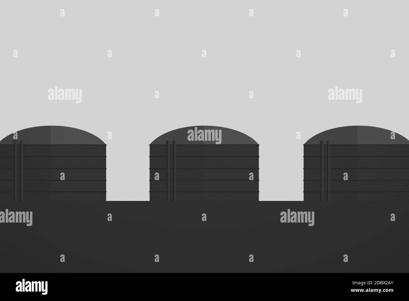 Fuel and gas storage tanks. Steel tanks, illustration drawing Stock ...
