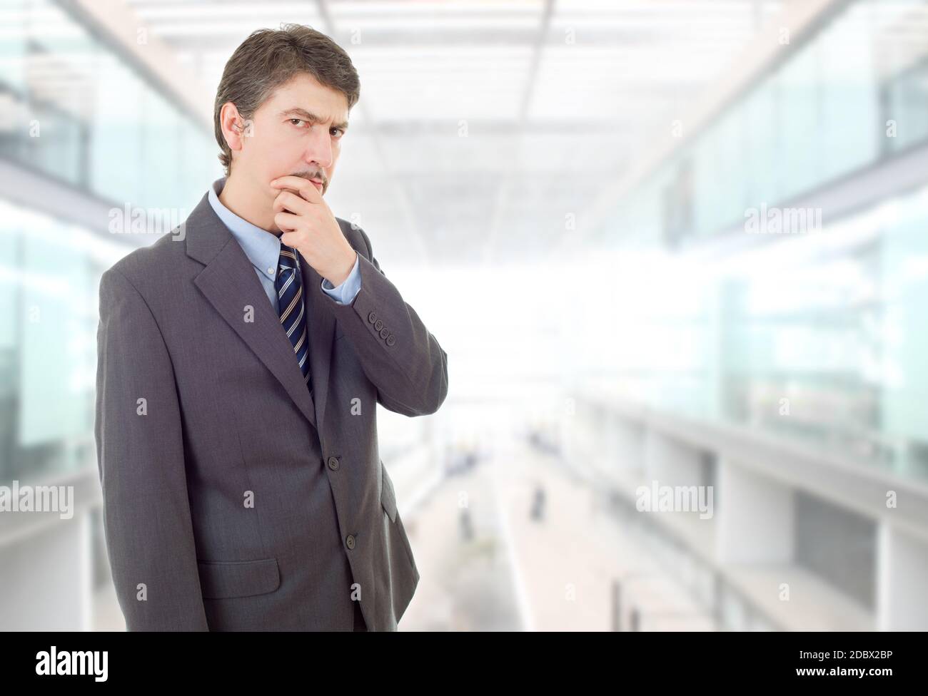 worried business man thinking, at the office Stock Photo - Alamy