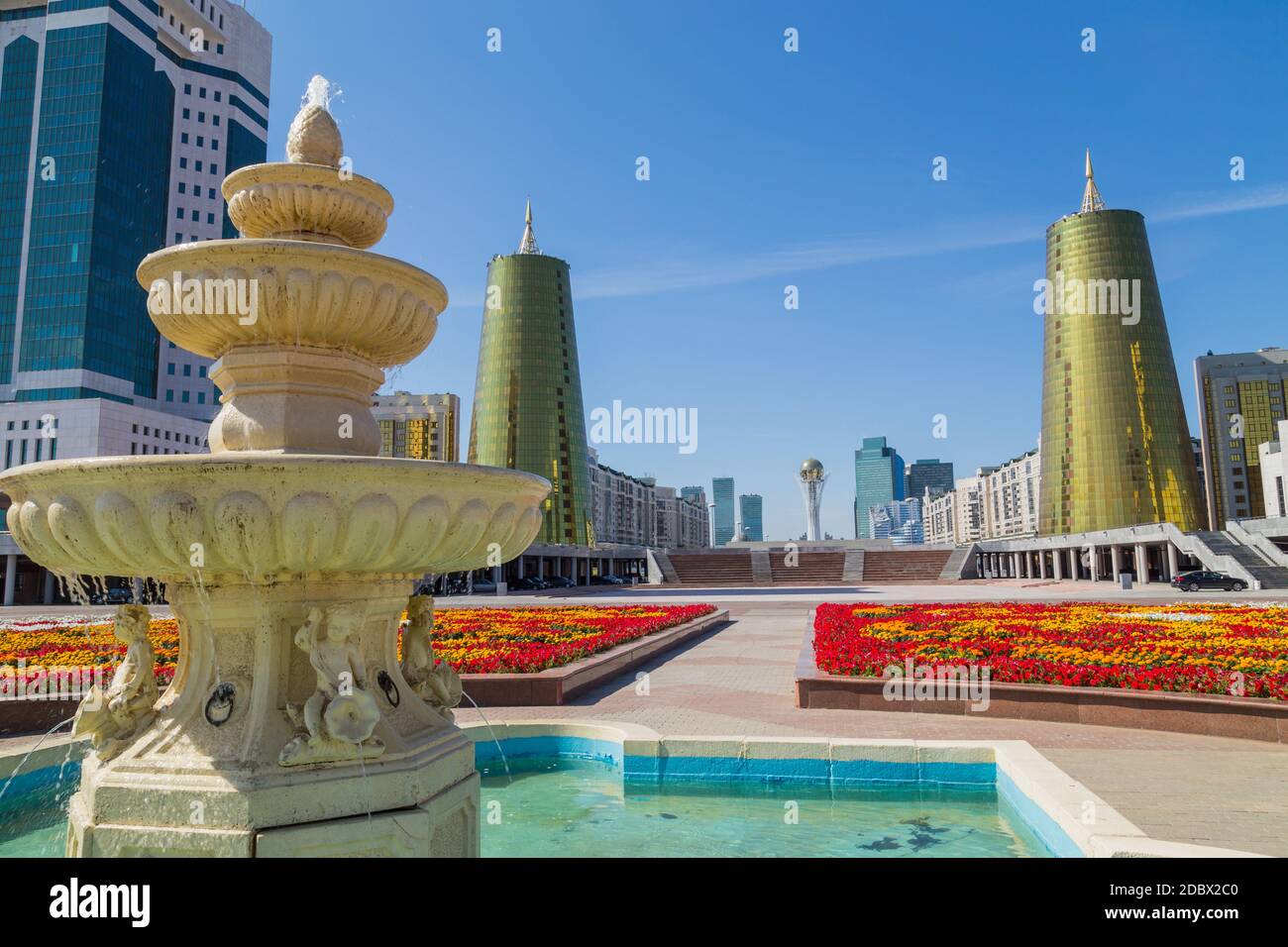 Nur-Sultan, Kazakhstan - April 24, 2019 - View of of the city and the ...