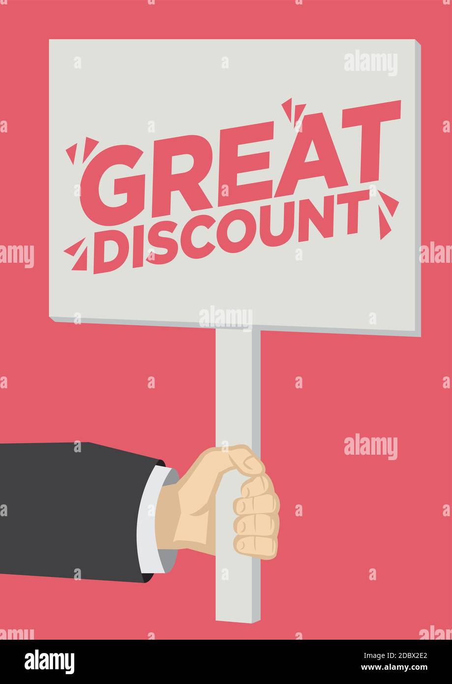 Retail Sale Great Discount promotion shoutout with a placard banner ...