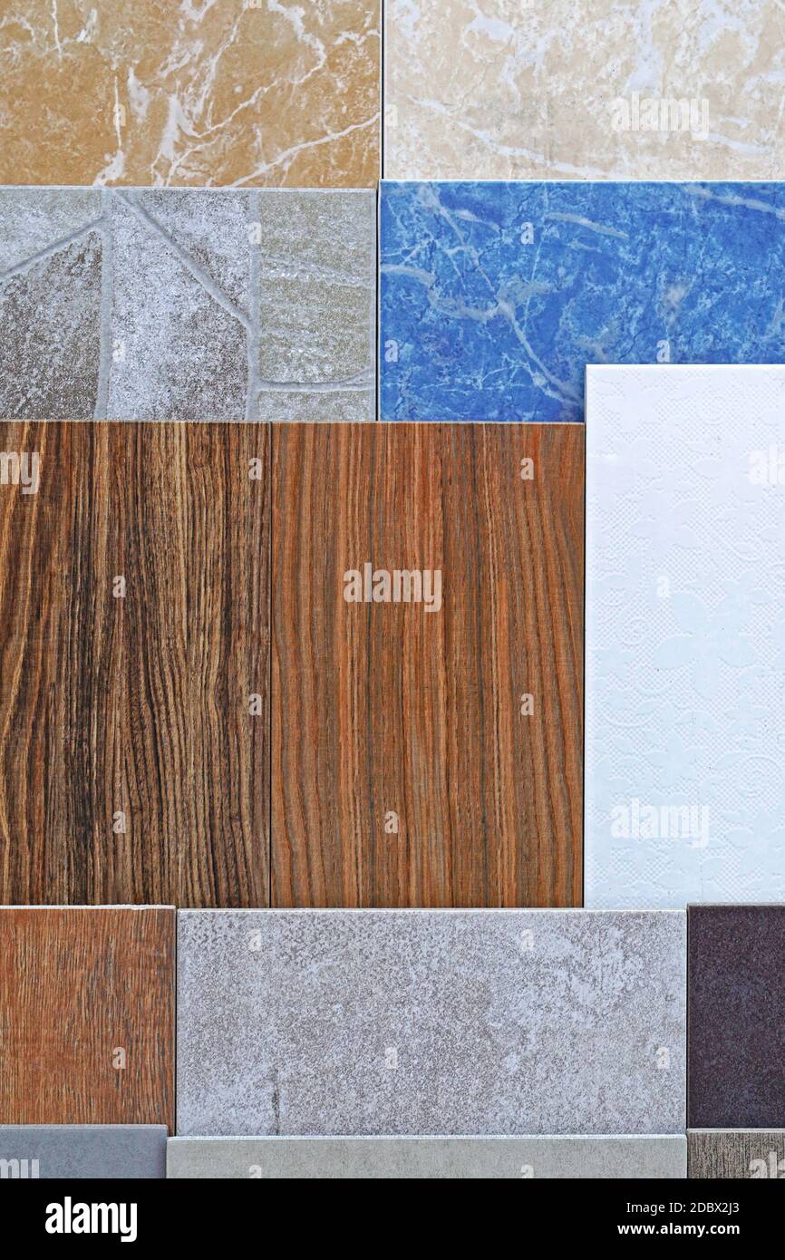 Ceramic tiles in various patterns and colors Stock Photo - Alamy