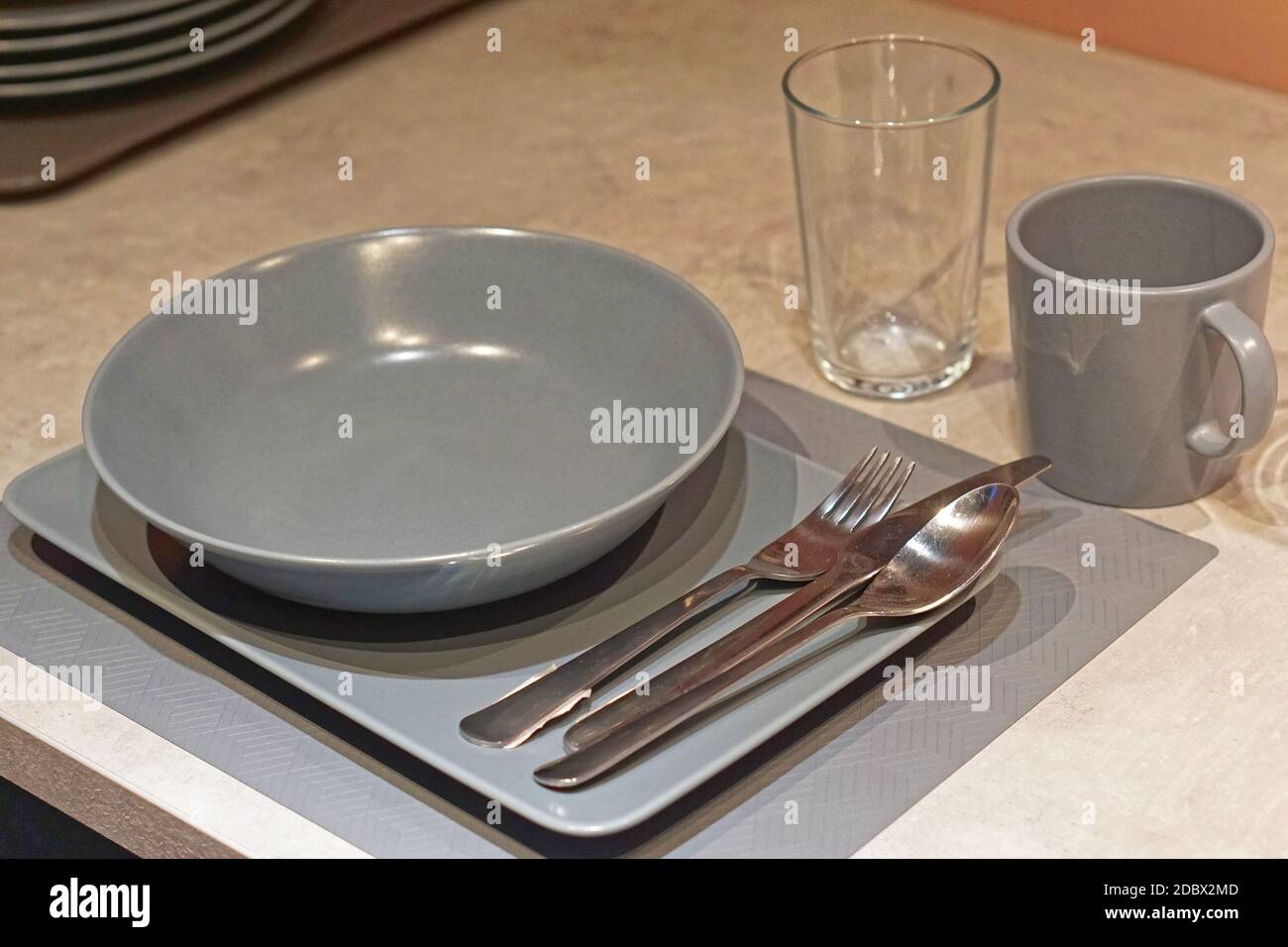 Dining table setup for one at home Stock Photo - Alamy