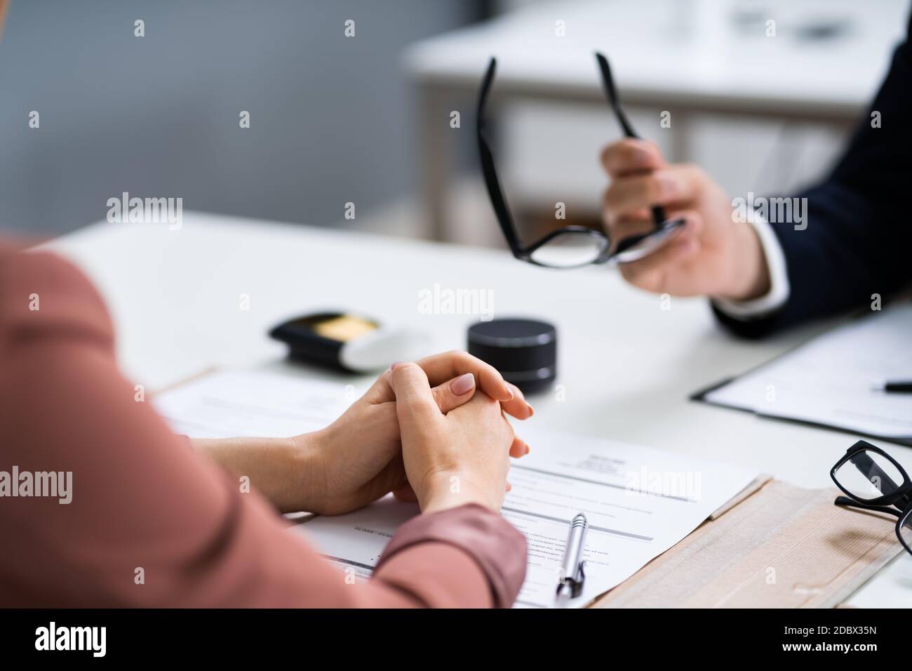 Business People Talk Or Conversation At Interview Stock Photo - Alamy