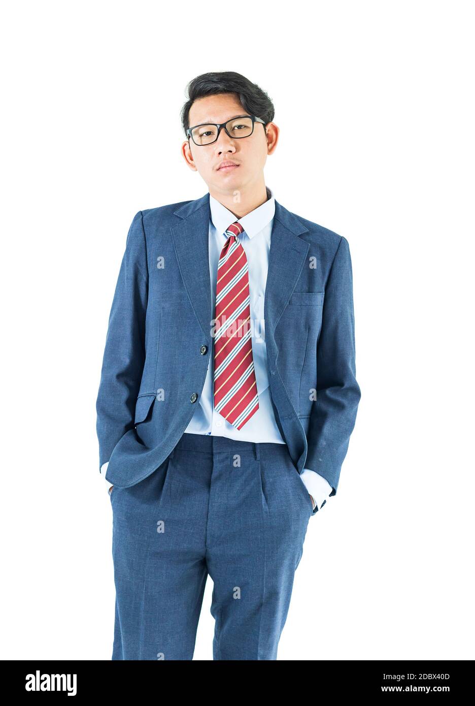 Young business men portrait in suit over white background Stock Photo ...