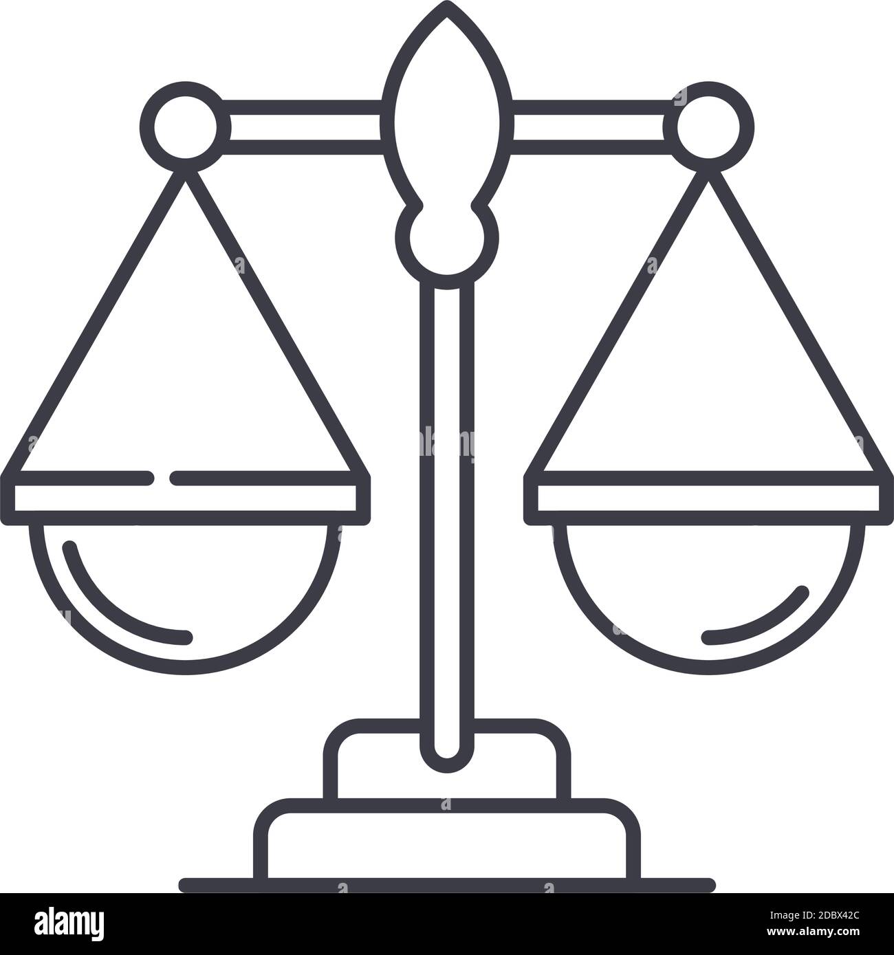 Law scales image icon, linear isolated illustration, thin line vector ...
