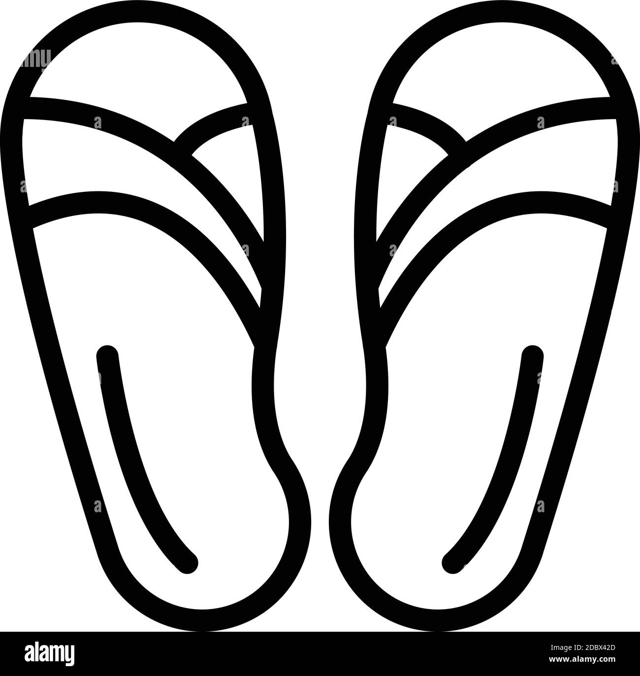 Rubber sandals icon. Outline rubber sandals vector icon for web design ...