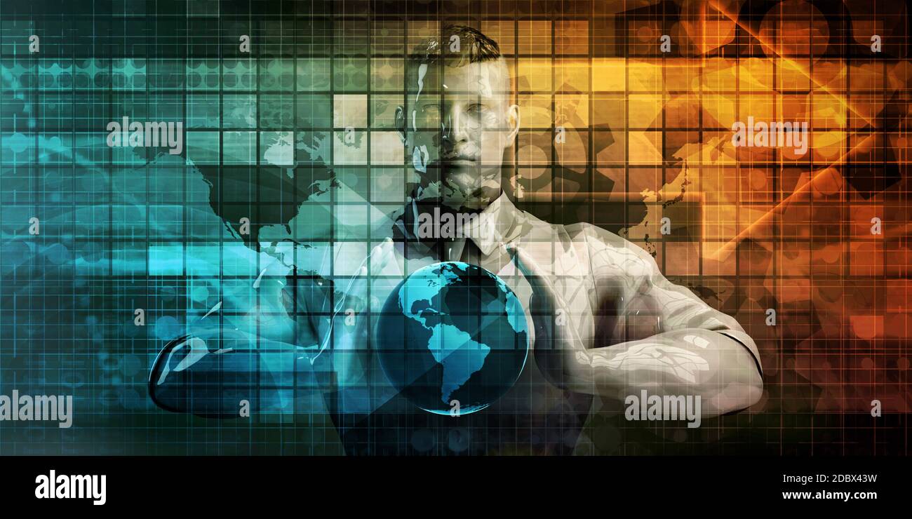 Information Security and Worldwide Data Protection on White Stock Photo ...