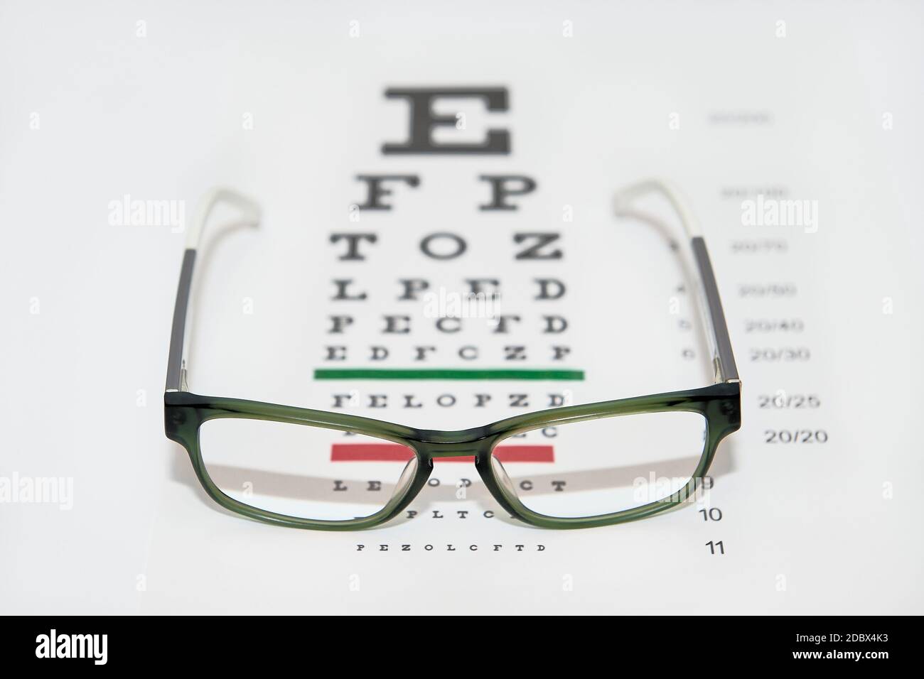 Table for vision check. Glasses. Medicine. Test Stock Photo - Alamy