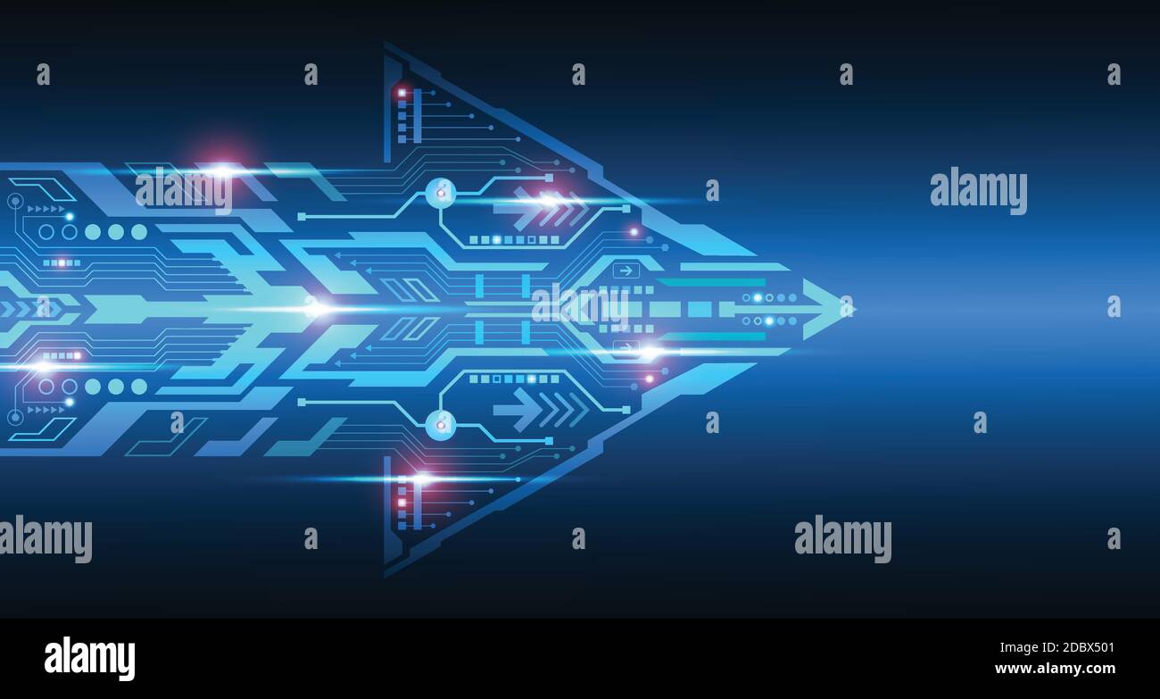 Vector background technology in the concept of arrow Stock Vector Image & Art - Alamy