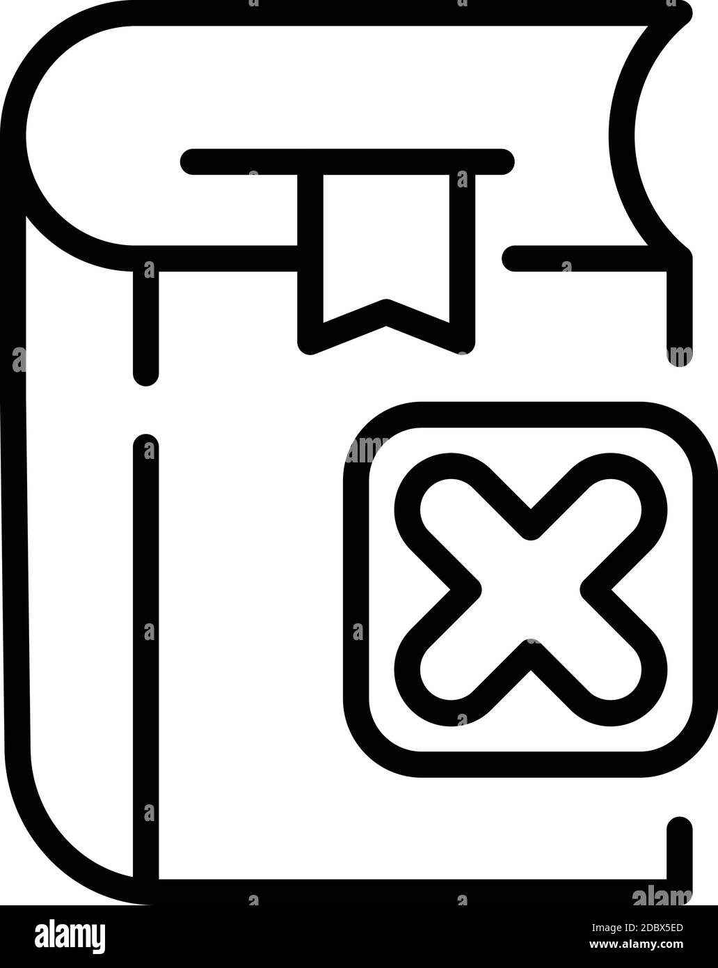 Delete digital book icon. Outline delete digital book vector icon for ...