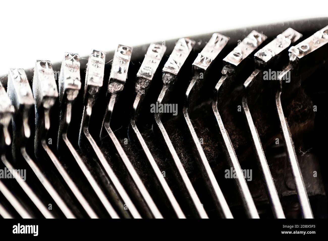 the iron hammers with the letters imprinted inside an old typewriter ...