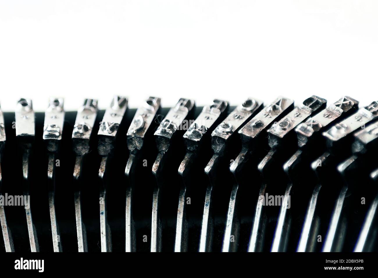 the iron hammers with the letters imprinted inside an old typewriter ...