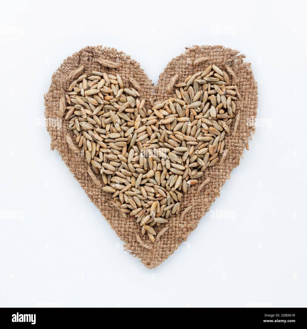 Frame in the shape of heart with rye, on a white background Stock Photo ...