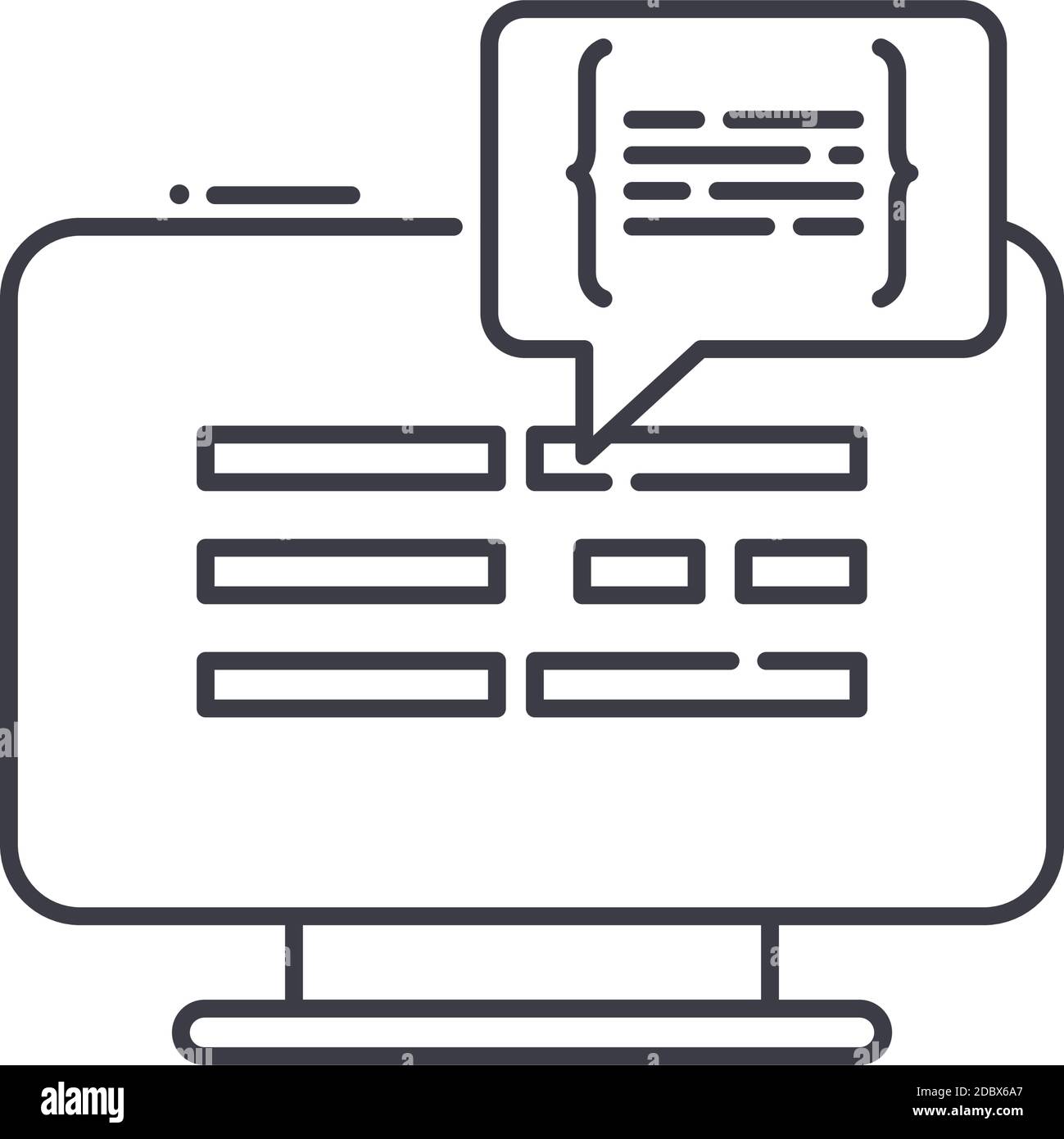 Languages icon, linear isolated illustration, thin line vector, web ...