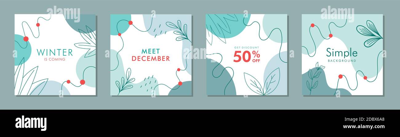Trendy abstract square template with winter and new year concept. Able ...