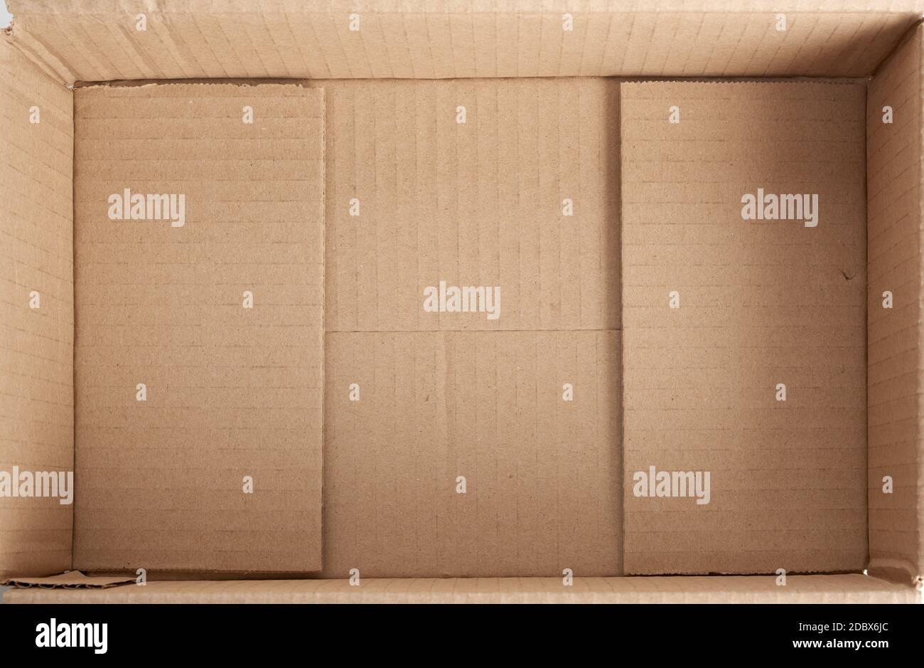 empty open cardboard brown box, bottom, top view Stock Photo - Alamy