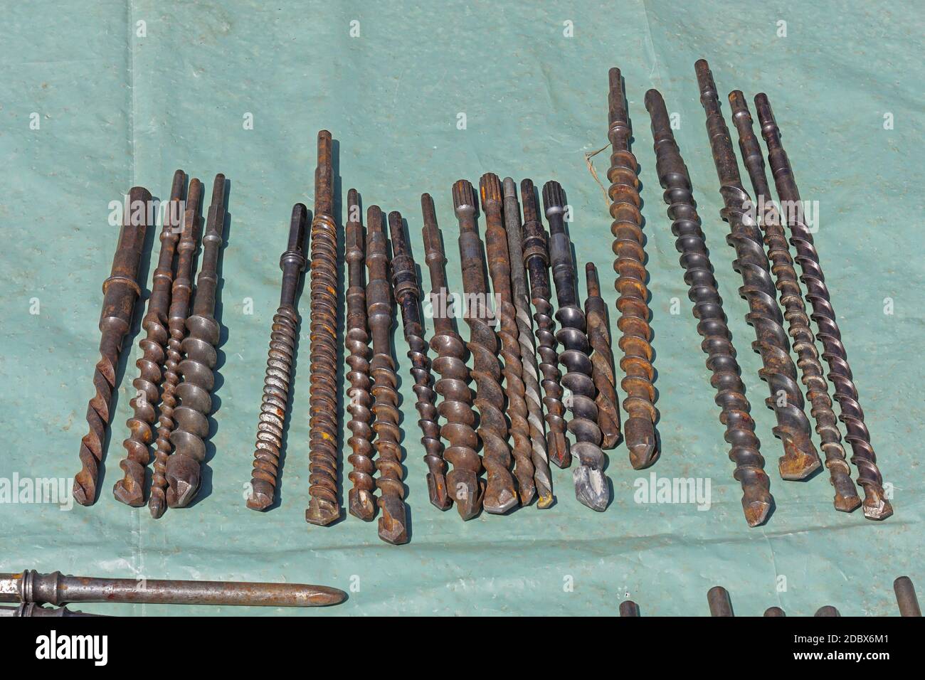 Big collection of various sizes long drills tools Stock Photo - Alamy