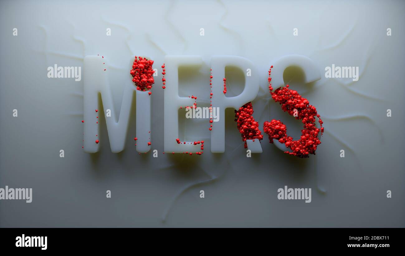 3d render of organic background with text title. Infection theme. Mers word Stock Photo - Alamy