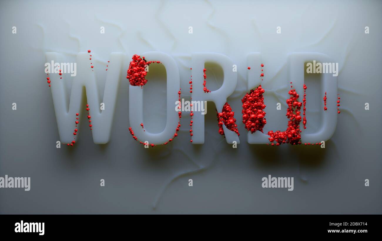 3d render of organic background with text title. Infection theme. World ...