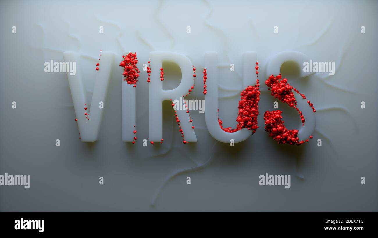 3d render of organic background with text title. Infection theme. Virus ...