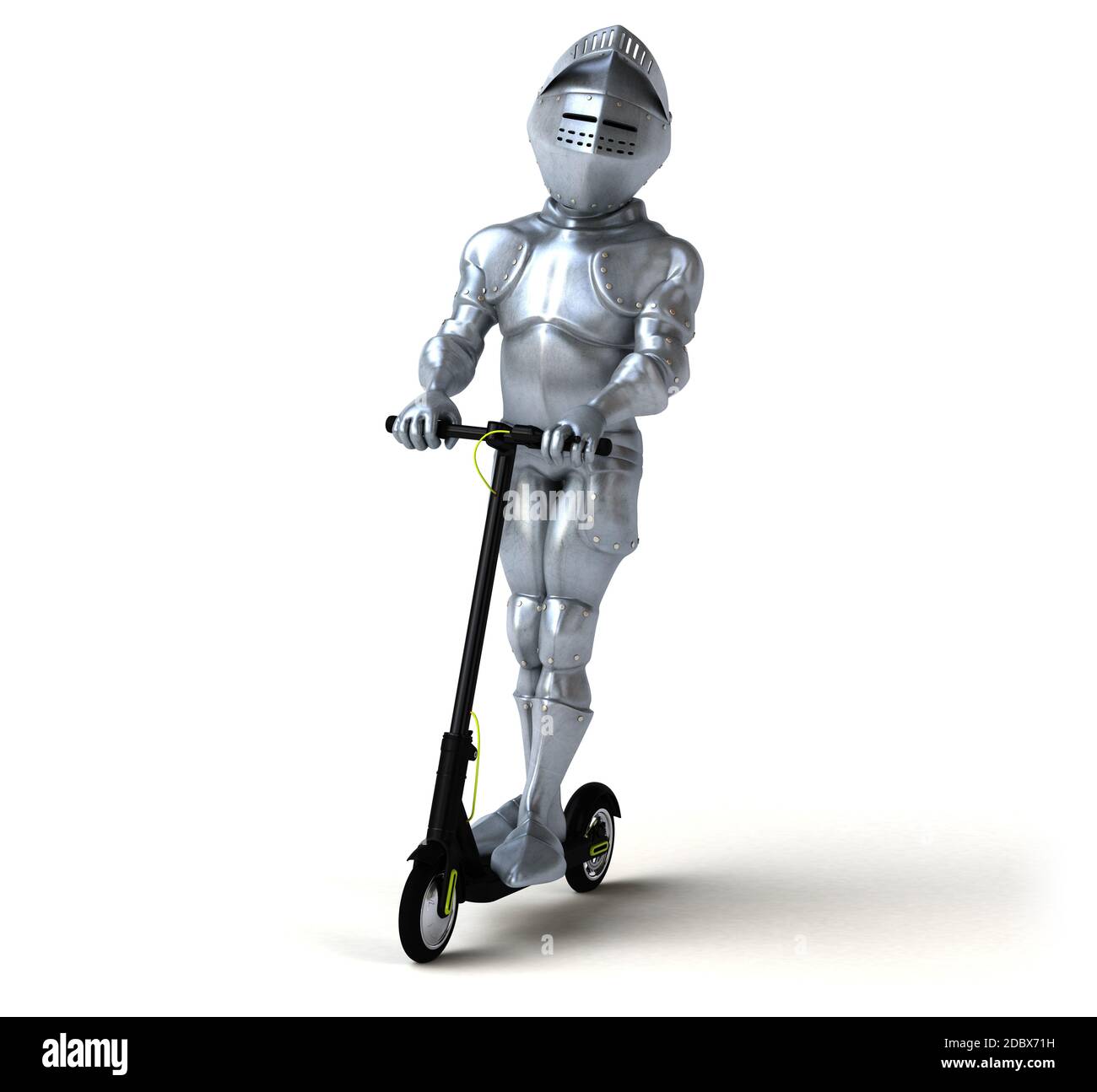 Fun cartoon character on an electric scooter Stock Photo - Alamy