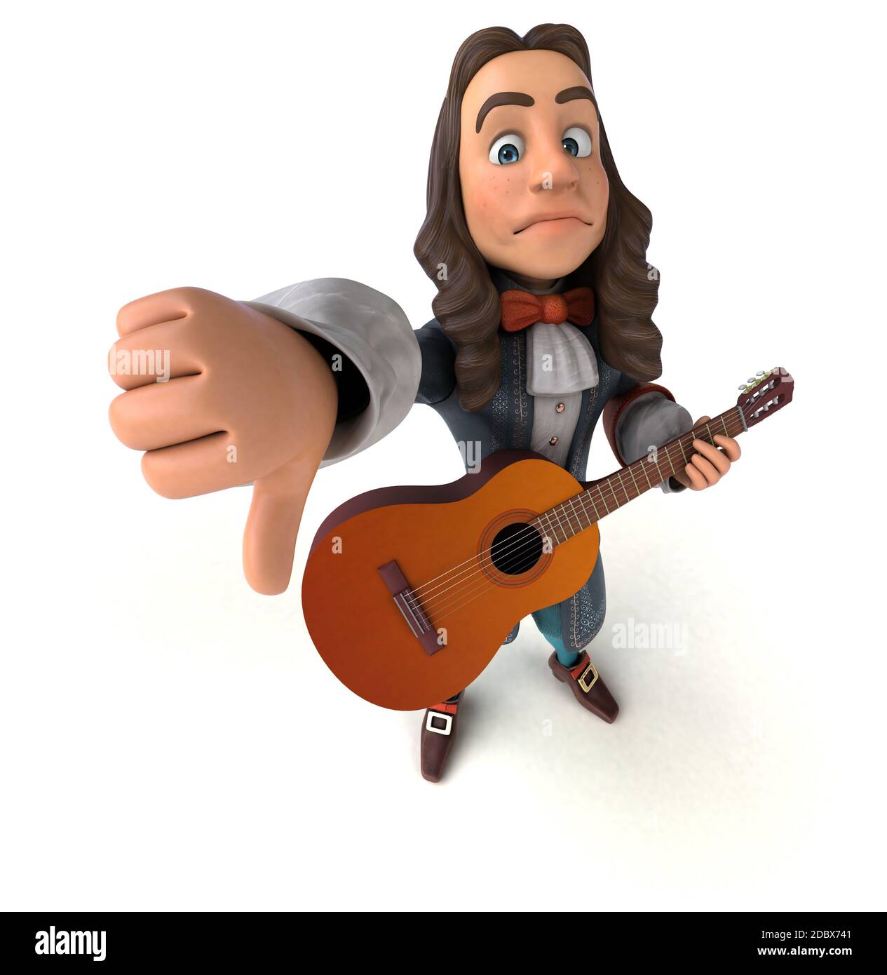 3D Illustration of a cartoon man in historical baroque costume Stock ...