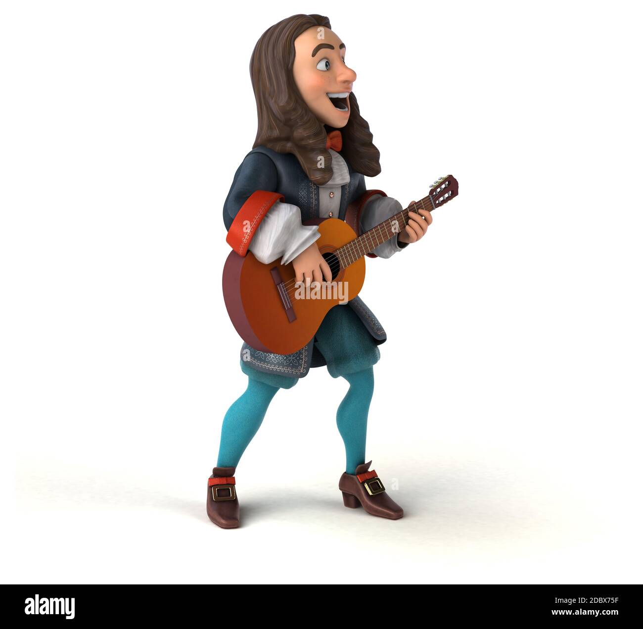 3D Illustration of a cartoon man in historical baroque costume Stock ...