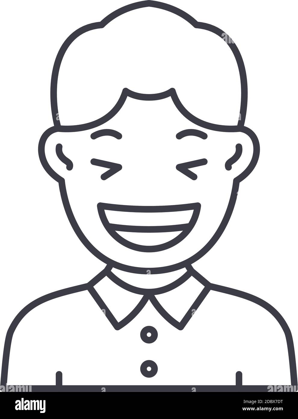 Laugh icon, linear isolated illustration, thin line vector, web design ...