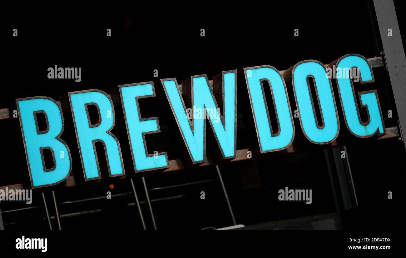 File photo dated 19/9/2020 of a Brewdog sign. A BrewDog on-street ...