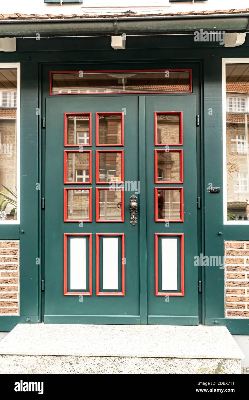 Beautiful wooden Door with windows on House in north hesse Germany ...