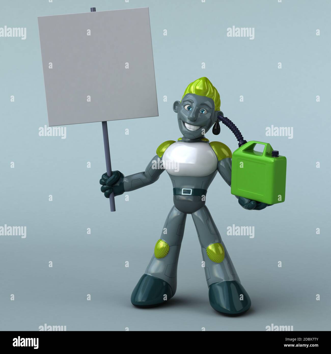 Green Robot - 3D Illustration Stock Photo - Alamy