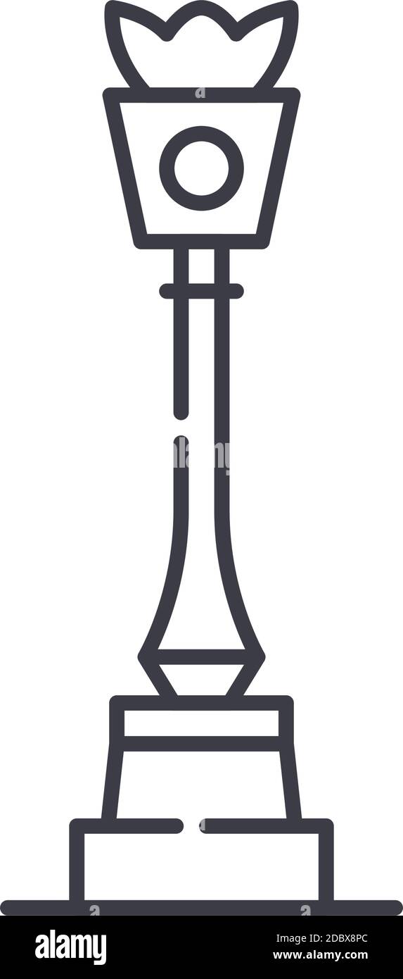 Lamp post icon, linear isolated illustration, thin line vector, web ...