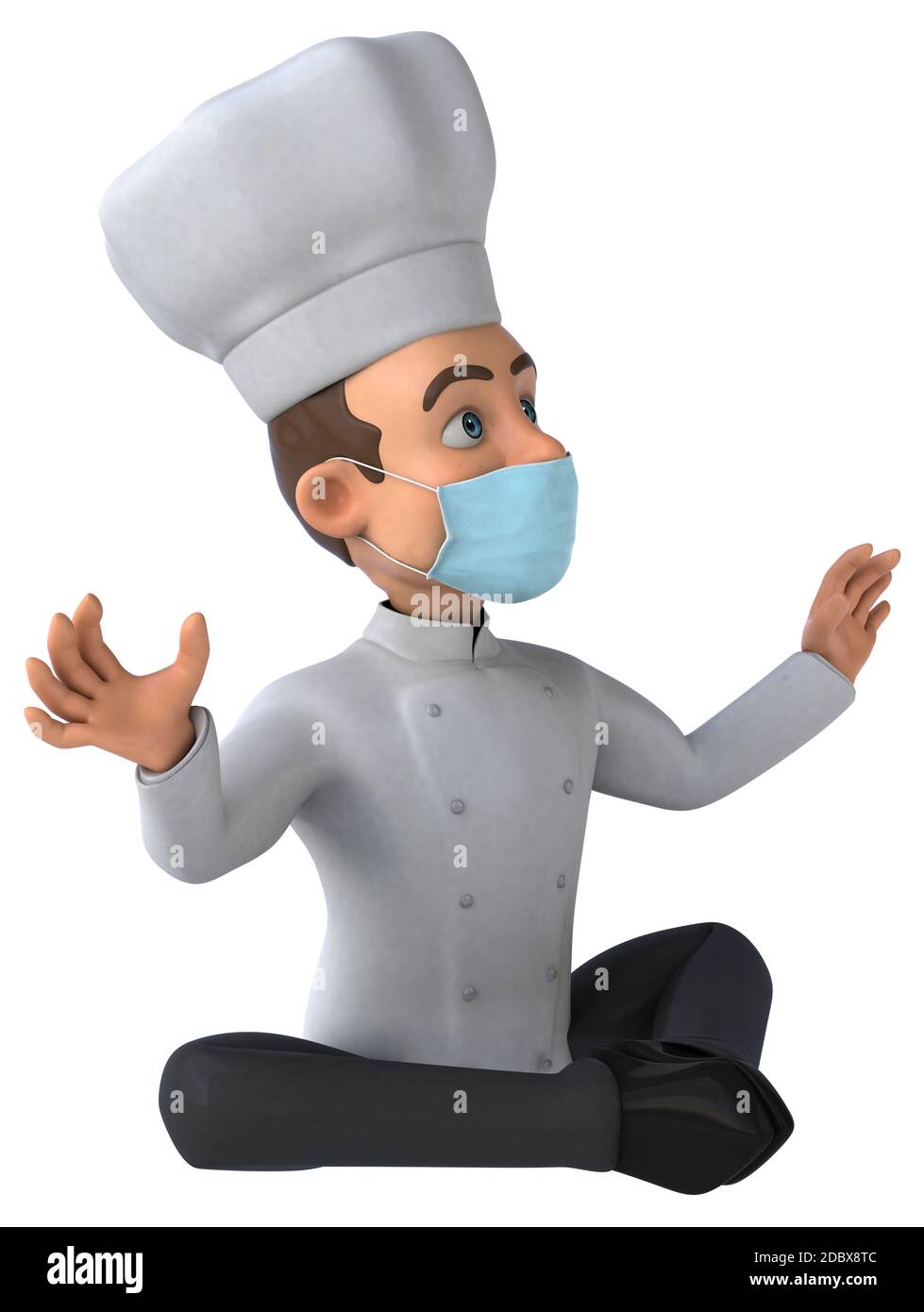 Fun cartoon chef character with a mask Stock Photo - Alamy