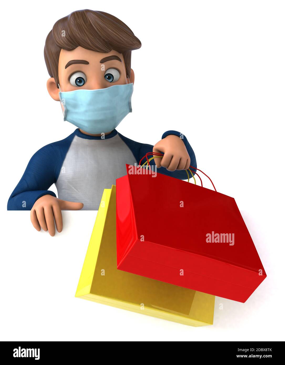 Fun cartoon kid character with a mask Stock Photo - Alamy