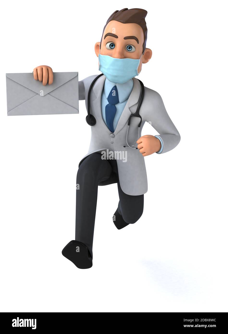 Fun cartoon doctor character with a mask Stock Photo - Alamy