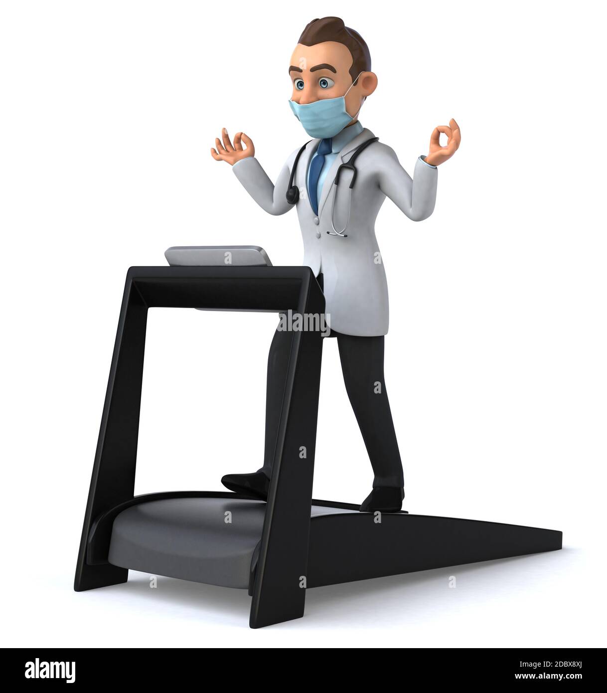 Fun cartoon doctor character with a mask Stock Photo - Alamy