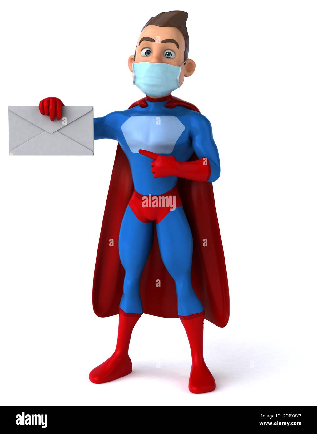 Fun cartoon superhero character with a mask Stock Photo - Alamy