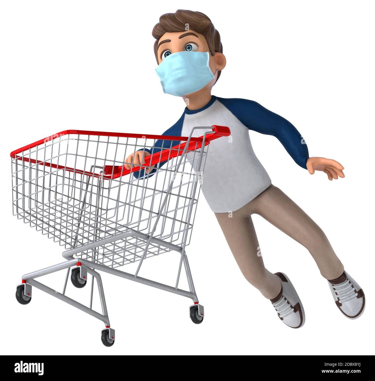 Fun cartoon kid character with a mask Stock Photo - Alamy