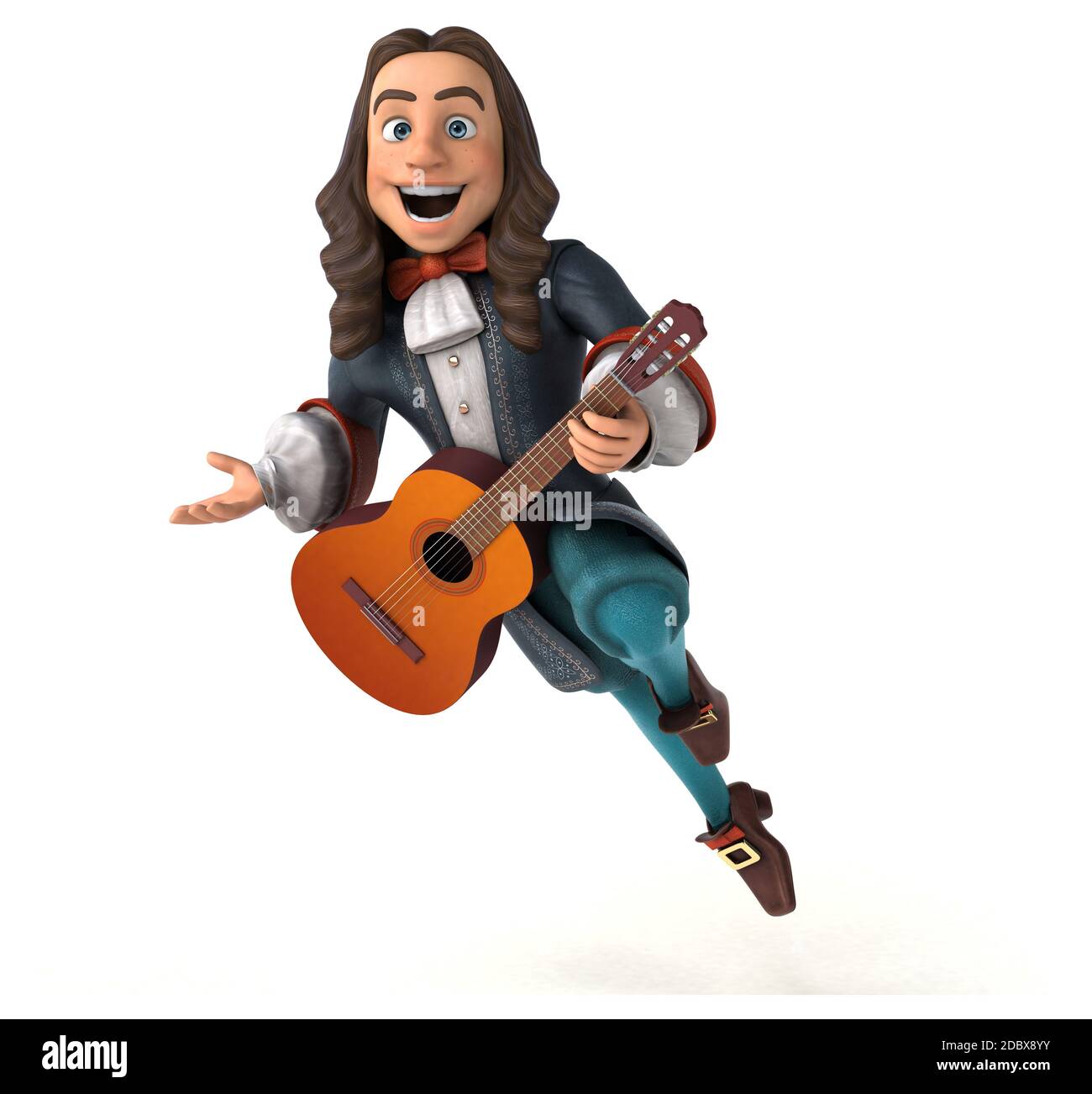 3D Illustration of a cartoon man in historical baroque costume Stock ...