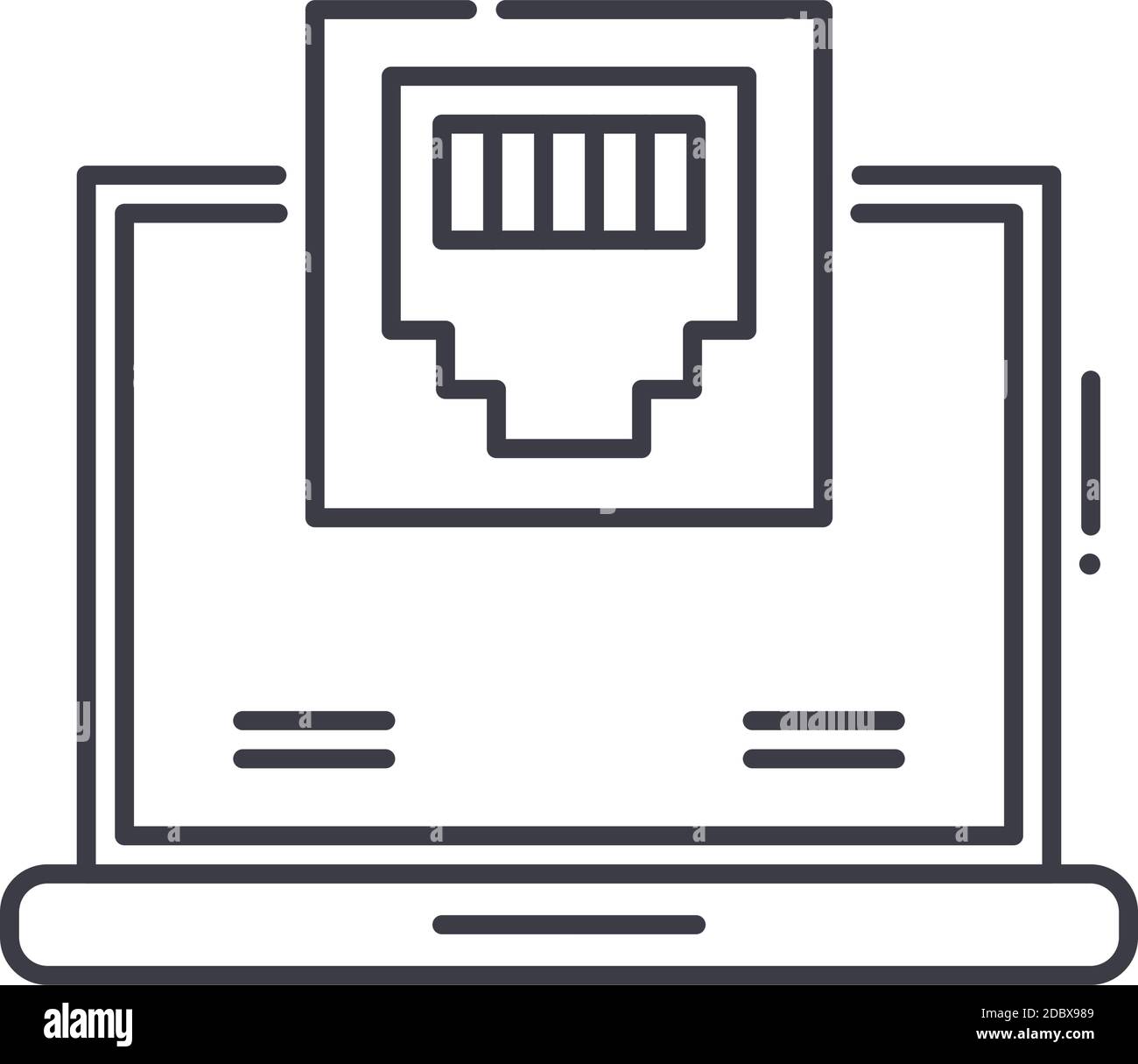 Lan icon, linear isolated illustration, thin line vector, web design ...