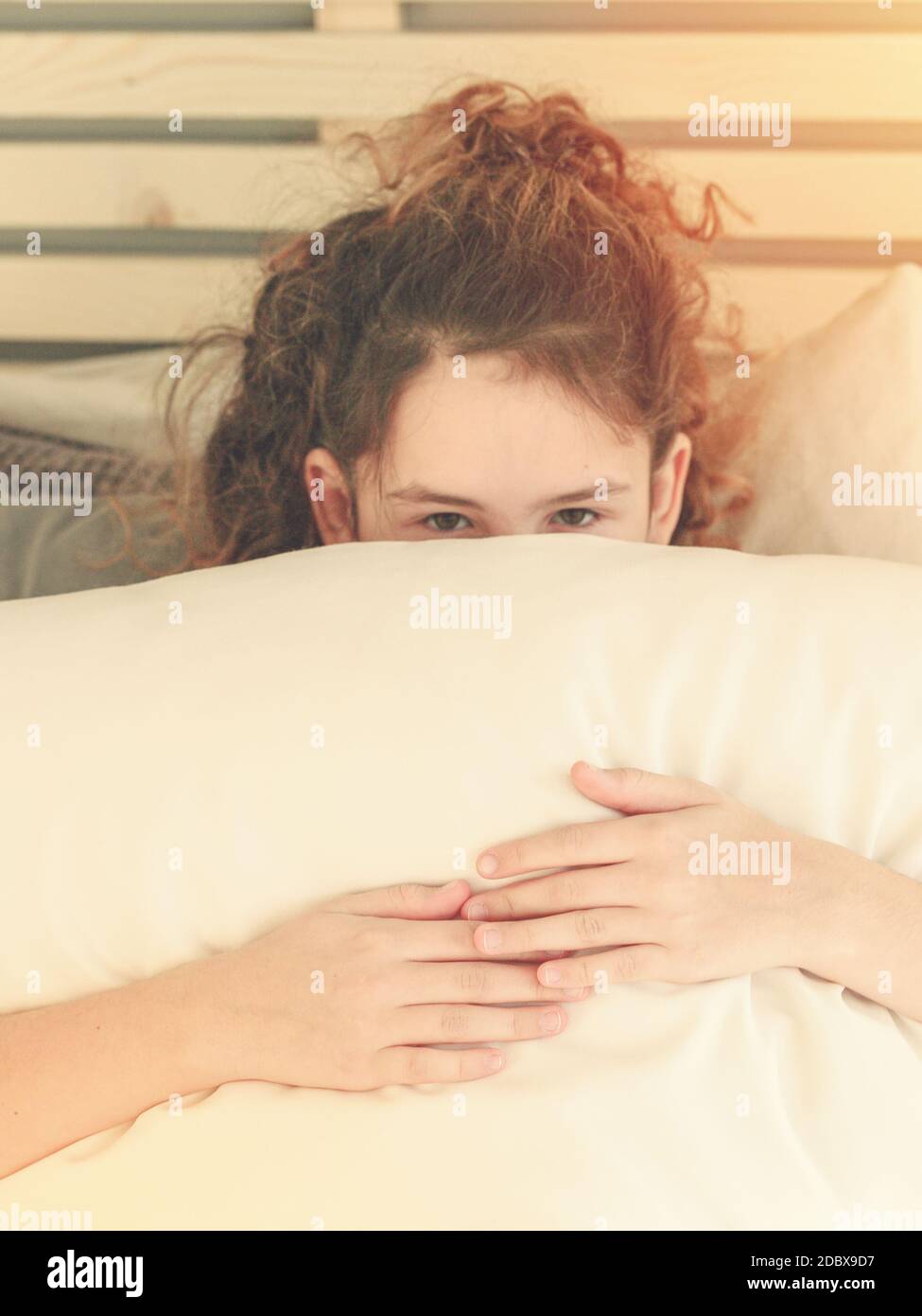 Emotional shot of a young girls eye close up. Vertical shot Stock Photo ...