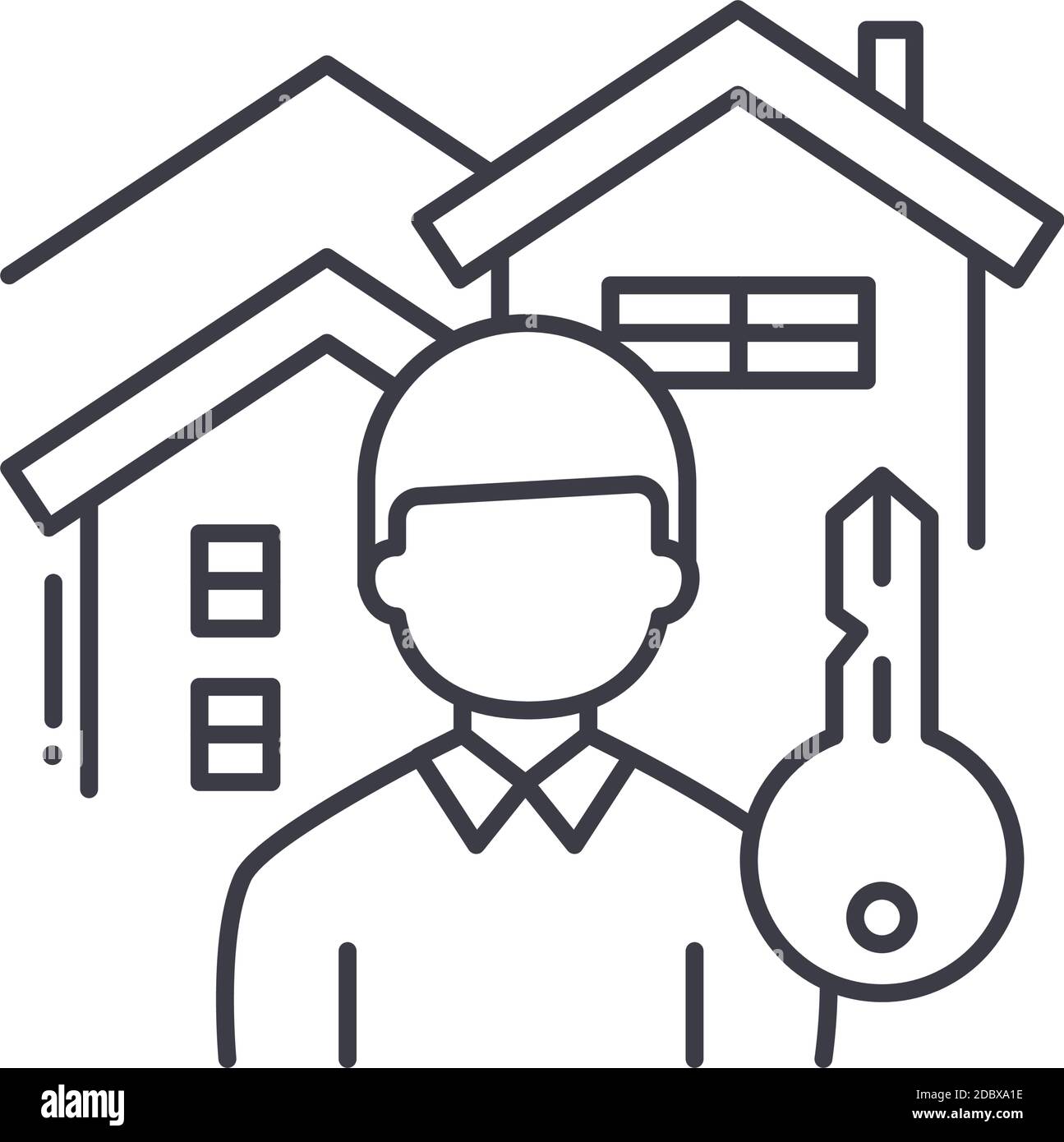 Landlord icon, linear isolated illustration, thin line vector, web ...