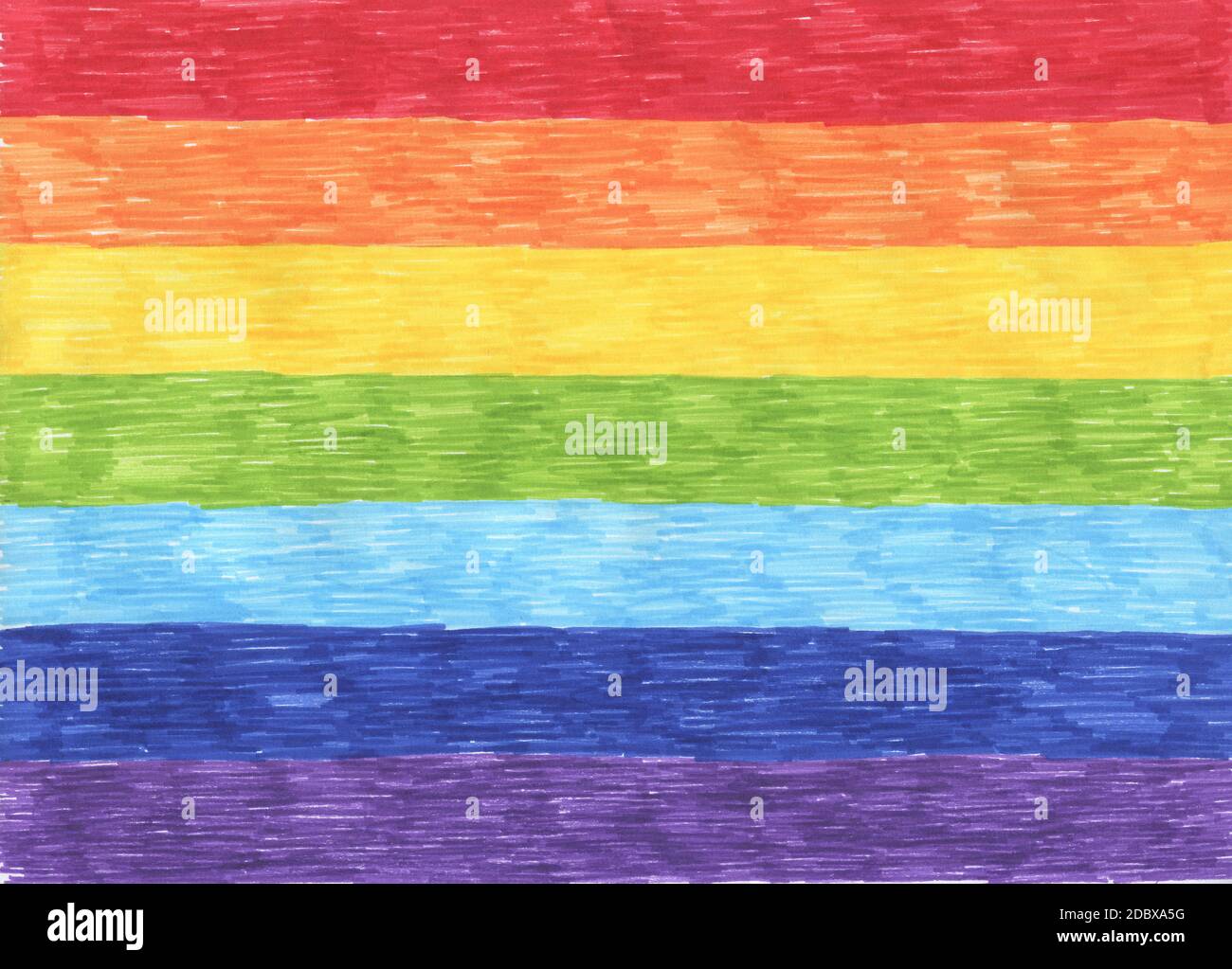 horizontal closeup of colorful permanent marker rainbow doodle brushes ...