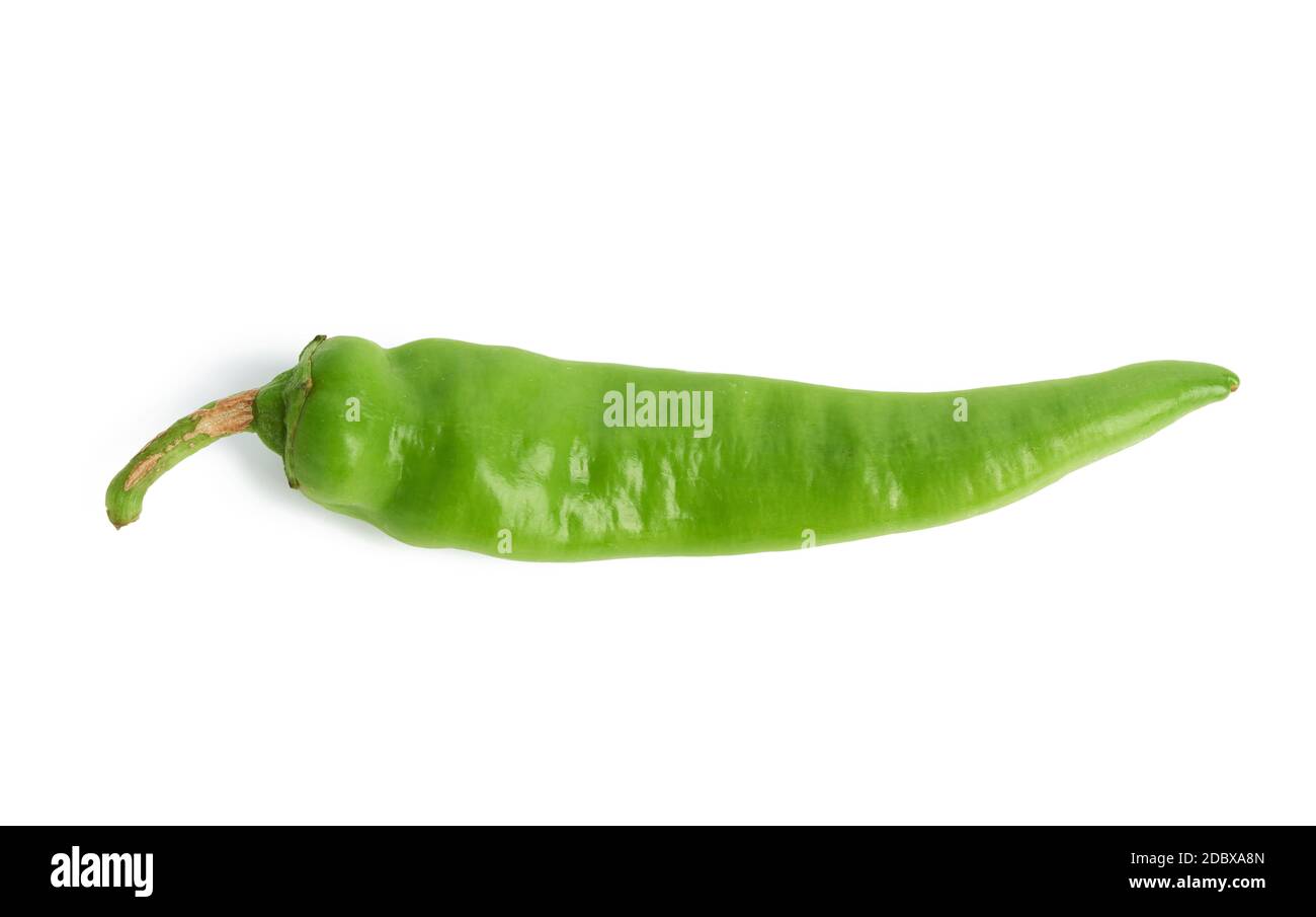 pod of green hot pepper isolated on white background, spicy spice ...