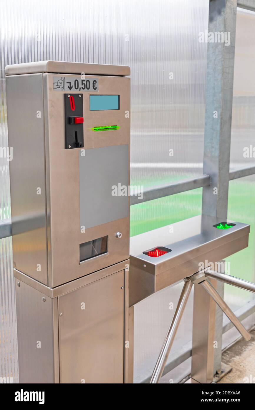 Coin Operated Turnstile Machine Public Toilet WC Entrance Stock Photo ...