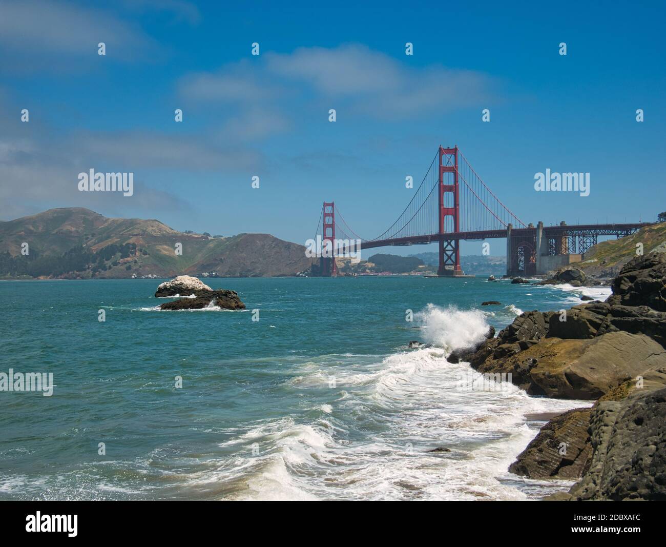 The Golden Gate Bridge in San Francisco from the southwest coast Stock ...